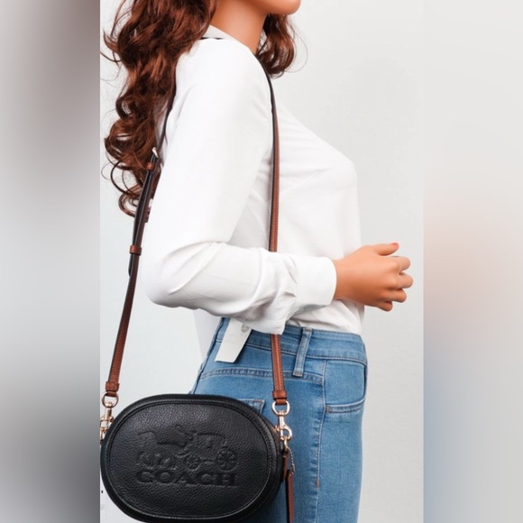 Coach | Bags | Coach Black Pebbled Leather Shouldercross Body Camera ...